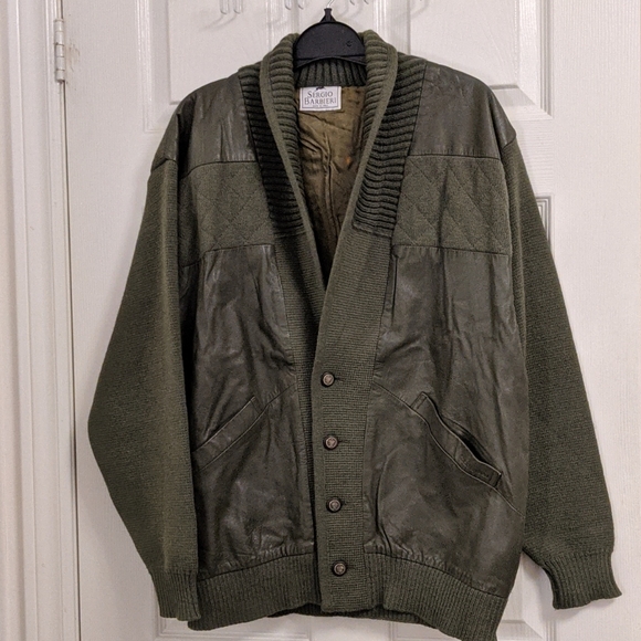 Jackets & Coats | Vintage Mens Wool And Leather Sweater Jacket | Poshmark